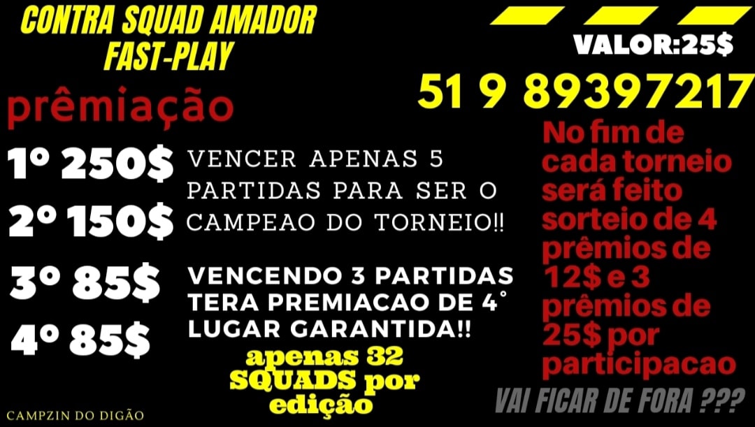 Torneio 4x4 Free Fire Mania