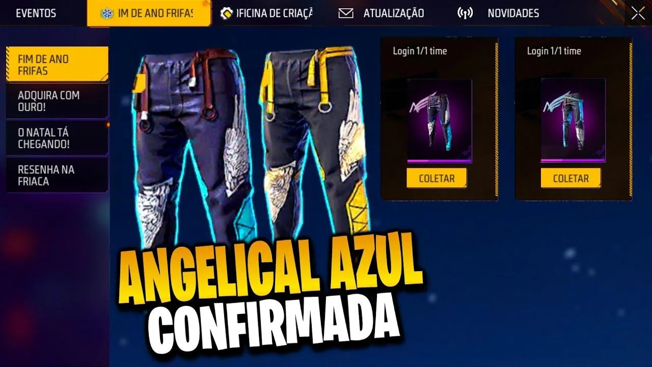 Codiguin Free Fire: Calça Angelical Roxa chega ao FF | Free Fire Mania